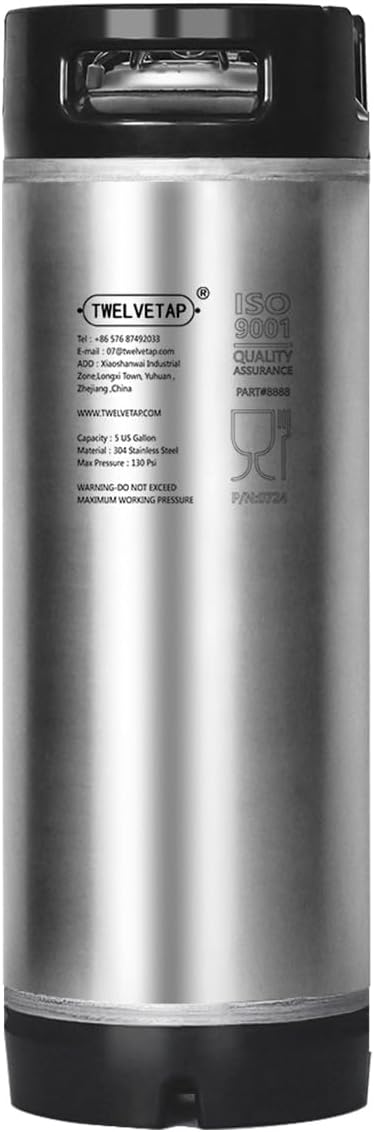 Amazon.com: TWELVETAP 5 Gal Ball Lock Keg New Beer Keg Corny Tank 304 ...