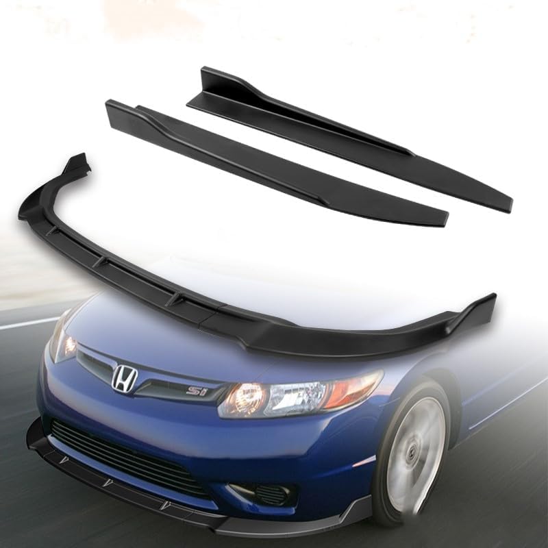 Amazon.com: HK5 5pcs Combo Black Front Bumper Body Kit Lip + Side Skirt ...