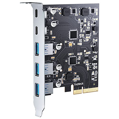 Inateck PCIe to USB 3.2 Gen 2 Card with 20 Gbps Bandwidth, 3 USB Type-A ...