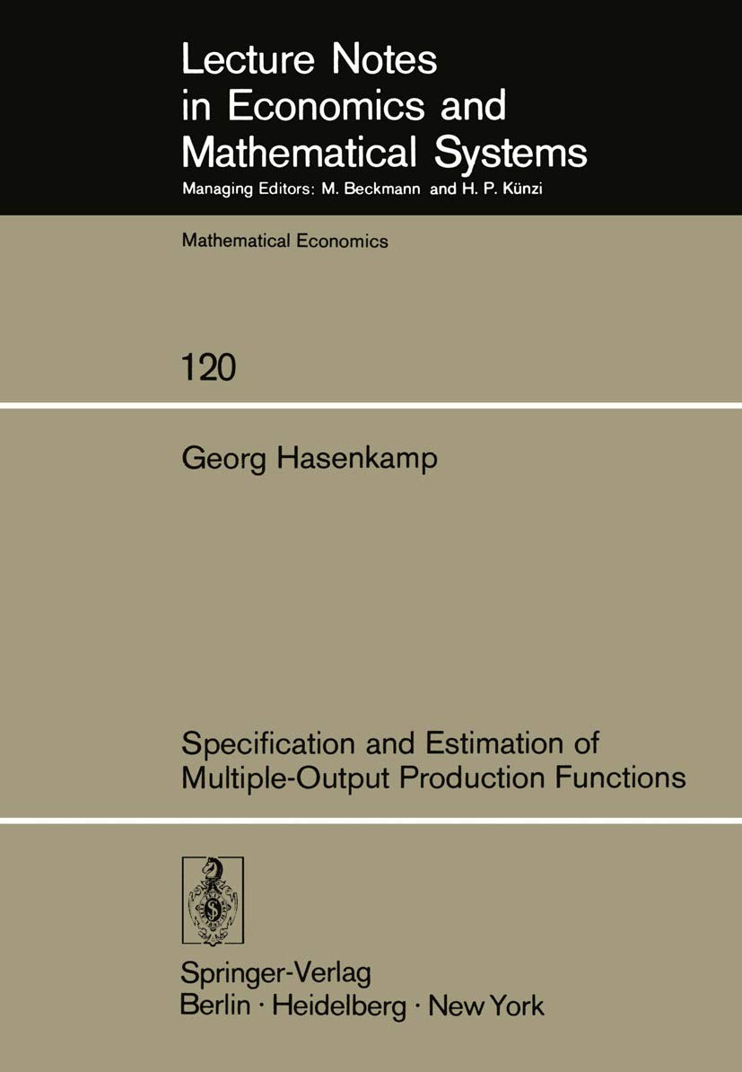 Specification And Estimation Of Multiple Output Production Functions 5091