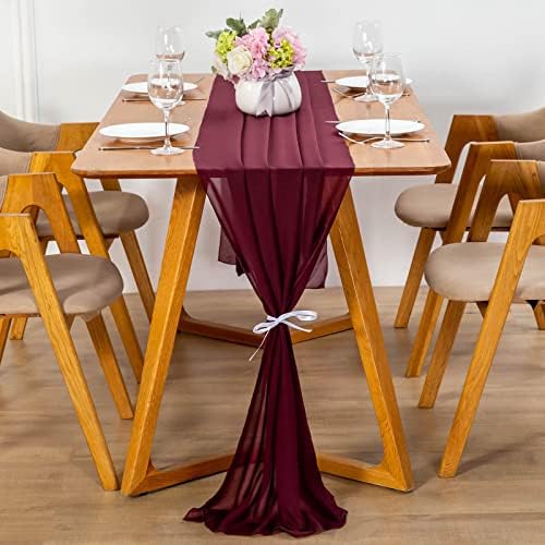 YUNSHANGHE Runner da Tavolo Moderno in Chiffon, 70 x 300 cm, Lavabile ...