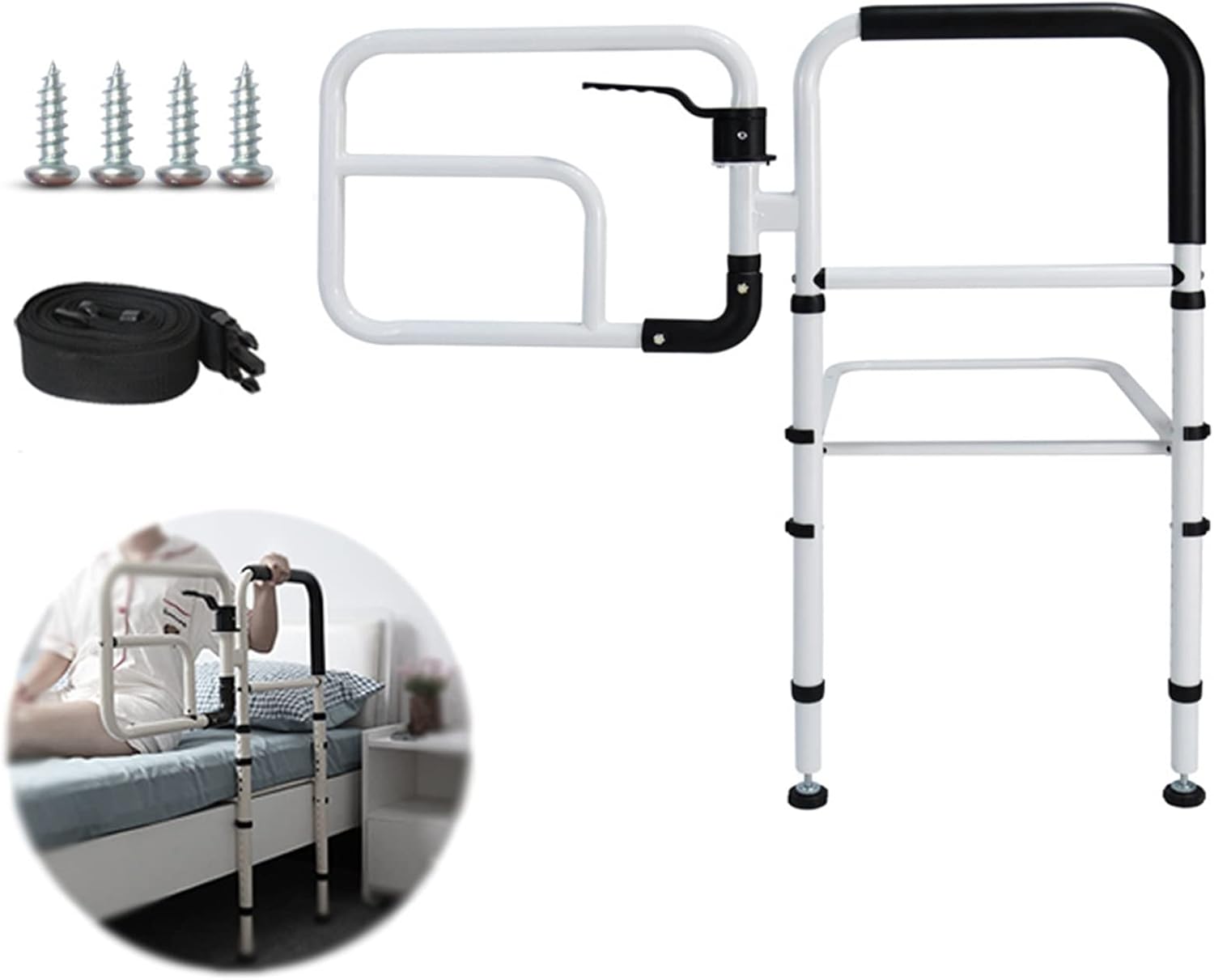 Adjustable Bed Side Assist Handle Bar Safety Bed Rails for Elderly ...