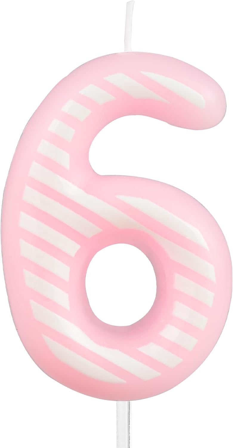 Amazon.com: FUNCANDLE Girls Birthday Candles for Cake,Pink and White ...
