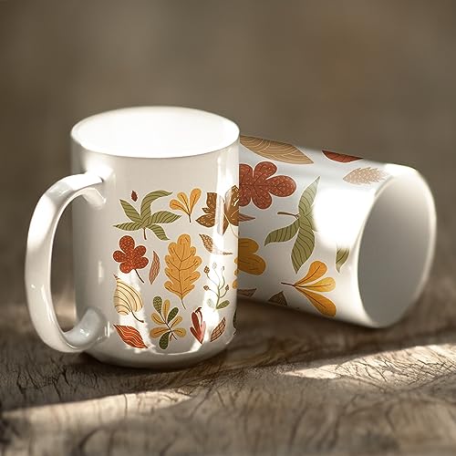 Amazon.com: Autumn leaves mug 15oz Mug, Autumn Mug, Fall Mug, Ceramic ...