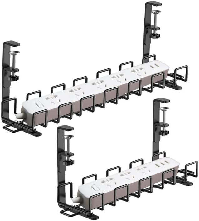 Amazon.com: Under Desk Cable Management Tray, Cable Organizer Under ...
