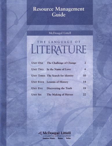 Resource Management Guide: McDougal Littell, the Language of Literature ...
