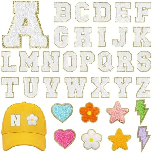 Amazon.com: MEEZY 34 Pcs Chenille Letter Patches Self Adhesive Iron on ...