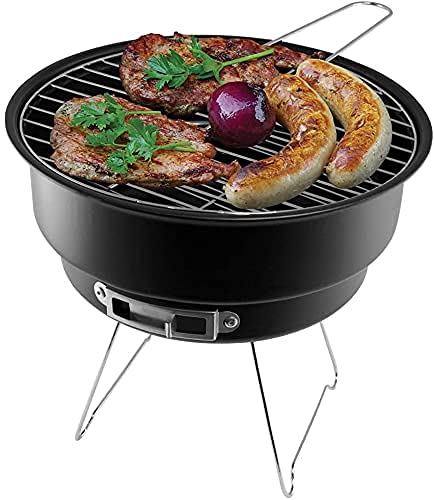 JENY Barbecue Round Shape Grill, Charcoal Stove Portable Folding BBQ ...