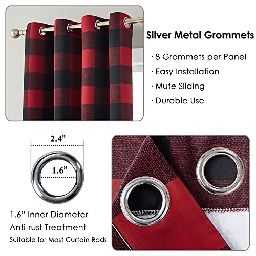 Melodieux Buffalo Check Plaid Blackout Curtains
