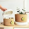 Amazon.com: A Set of Three Large Covered Storage Baskets, Handmade ...