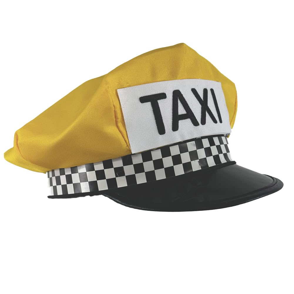 Yellow Taxi Cab Driver Hat Classic Look With Classic Black & White ...