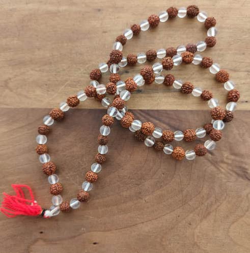 All Stone Rudraksha Sphatik Mala 108 Beads Original Certified Sfatik Ki ...