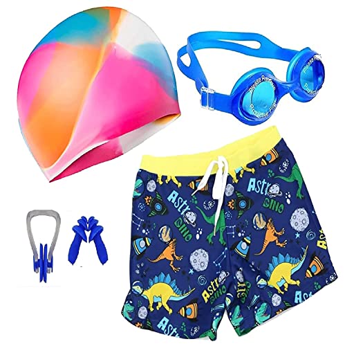 SVNFOXX Kids Boys Swimming Kit with Short Goggles Silicone Swim Cap 1 ...