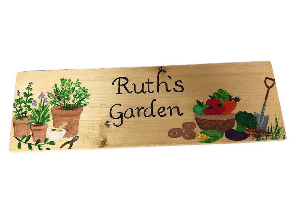 Large Personalised Wooden Handpainted Greenhouse Sign, Grow Your Own ...