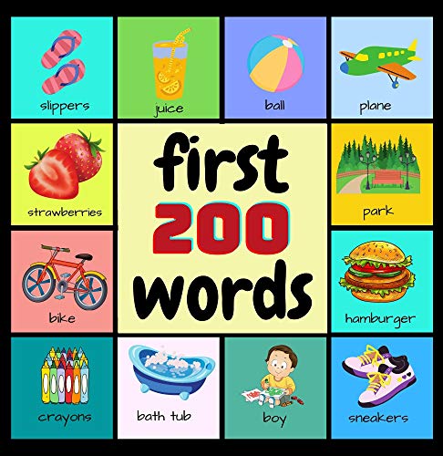First 200 words: Kids Picture book ages 3-5 6-8 - learn words for ...