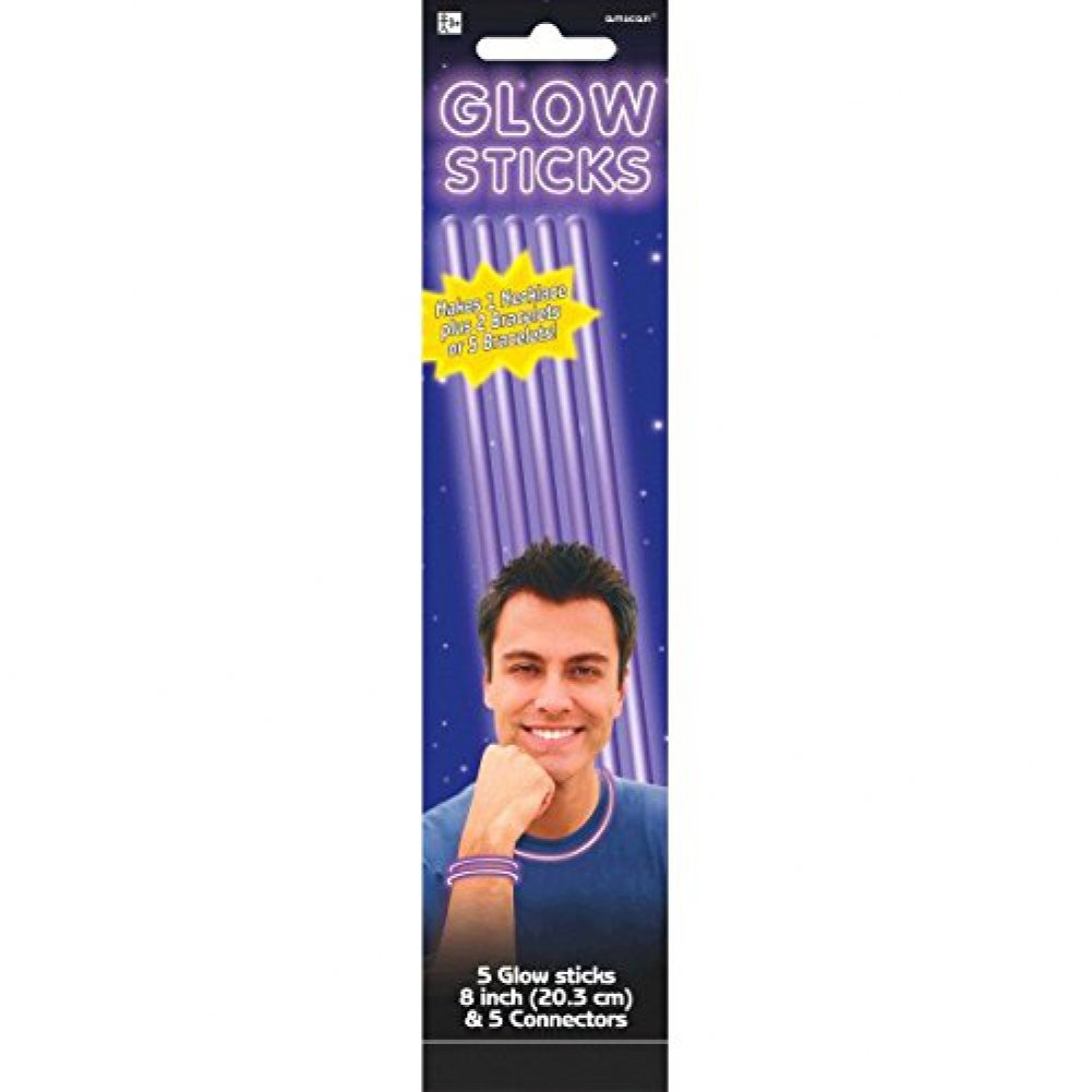 Amazon.com: Vibrant Purple Glow Stick - 8" (Pack of 5) - Long-Lasting ...