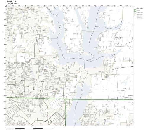 Zip Code Wall Map Of Wylie Tx Zip Code Map Laminated 6298