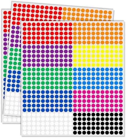 Amazon.com : 3/4 inch 10000pcs Colored Dot Stickers Color Dot Stickers ...