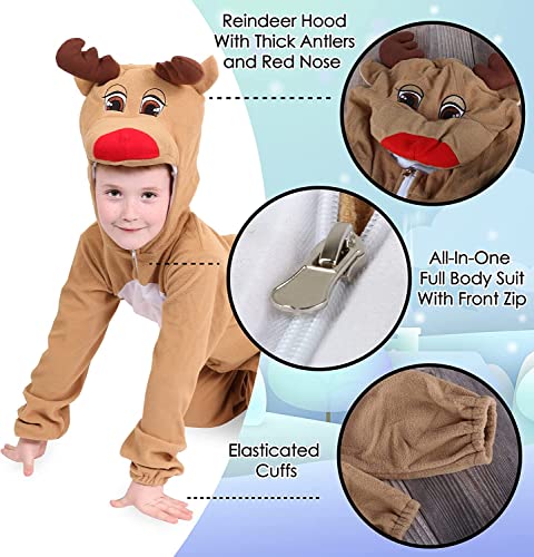Reindeer One Piece Costume Childrens Christmas Fancy Dress – Medium ...