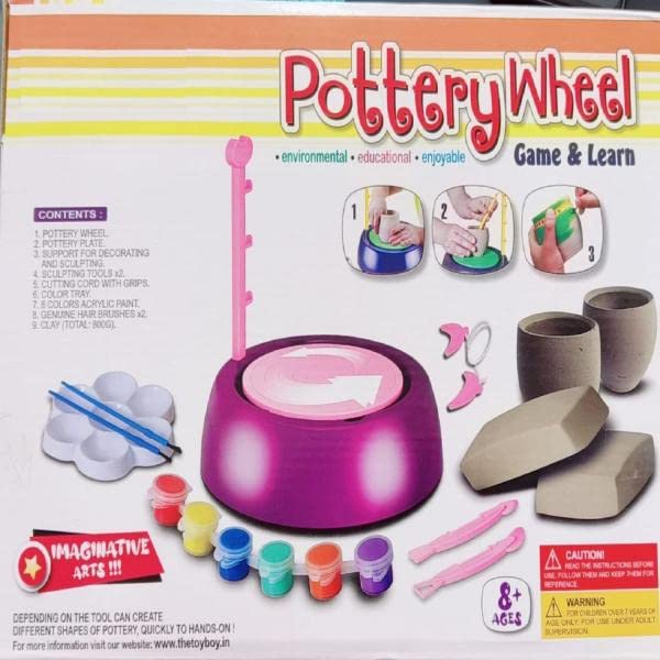 Lattice Kids Pottery Wheel Pottery with Clay for Kids Play Game ...