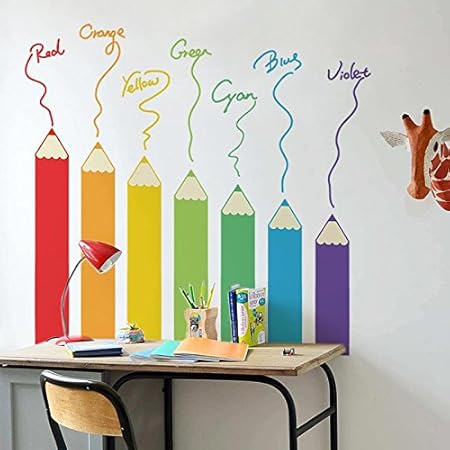 Decals Design 'Colourful Colour Pencil Design' Wall Sticker (PVC Vinyl ...