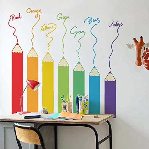 Decals Design 'Colourful Colour Pencil Design' Wall Sticker (PVC Vinyl ...