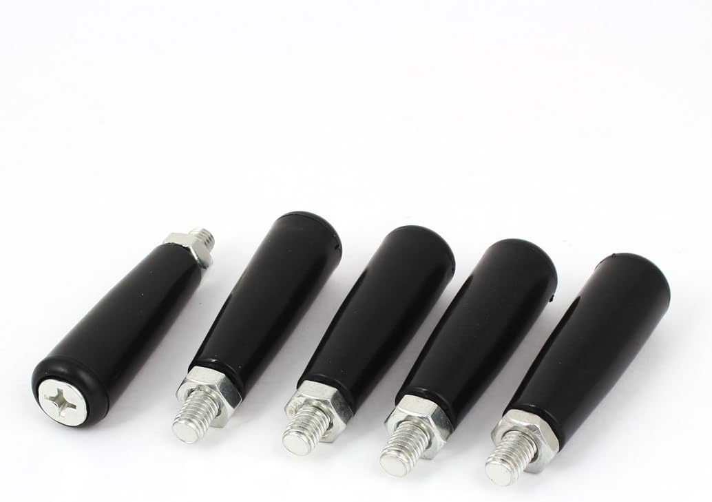 uxcell® 5 Pcs Screw On 8mm Male Threaded Revolving Handle Taper Grip ...