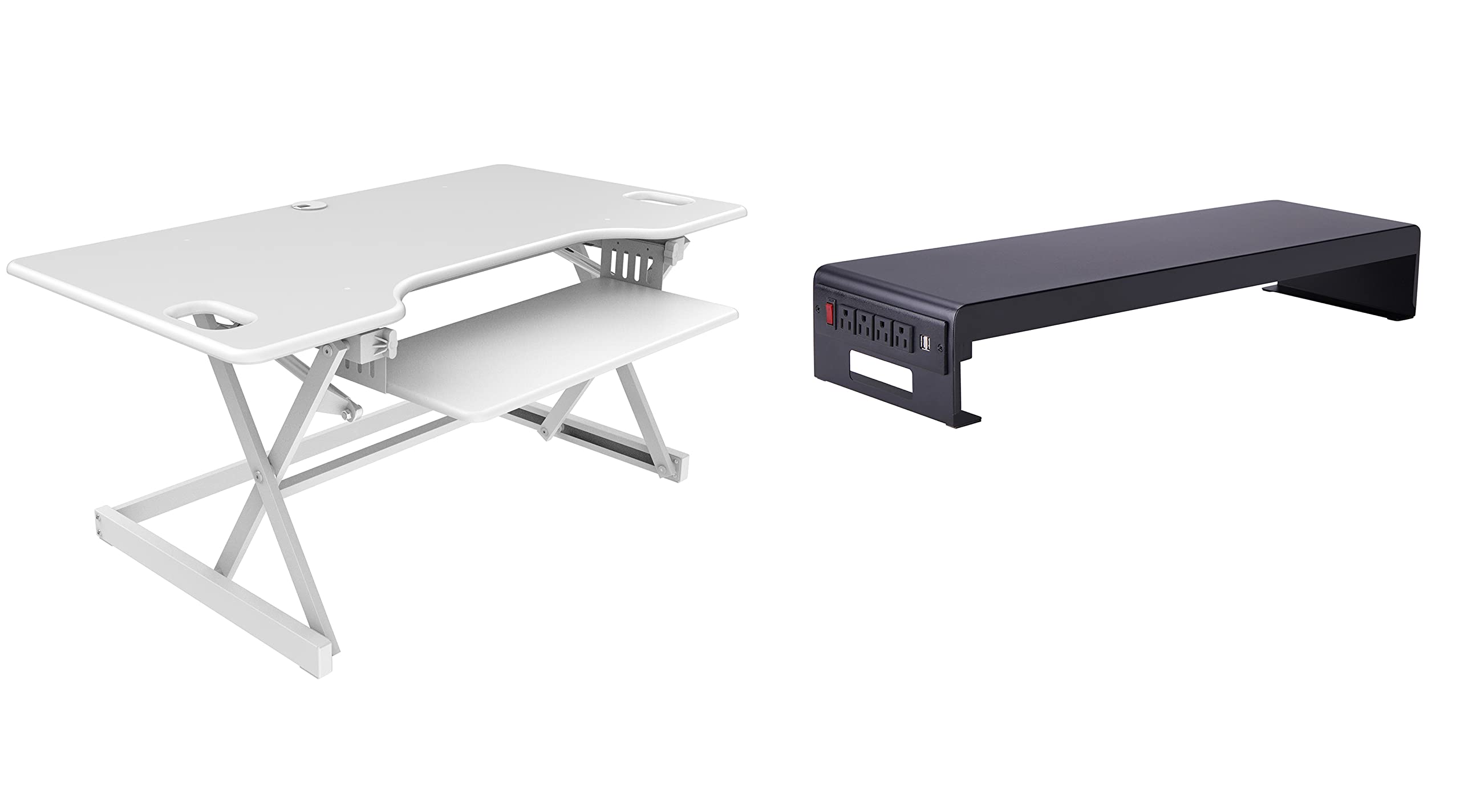 Snapklik.com : Rocelco 46" Large Height Adjustable Standing Desk Converter