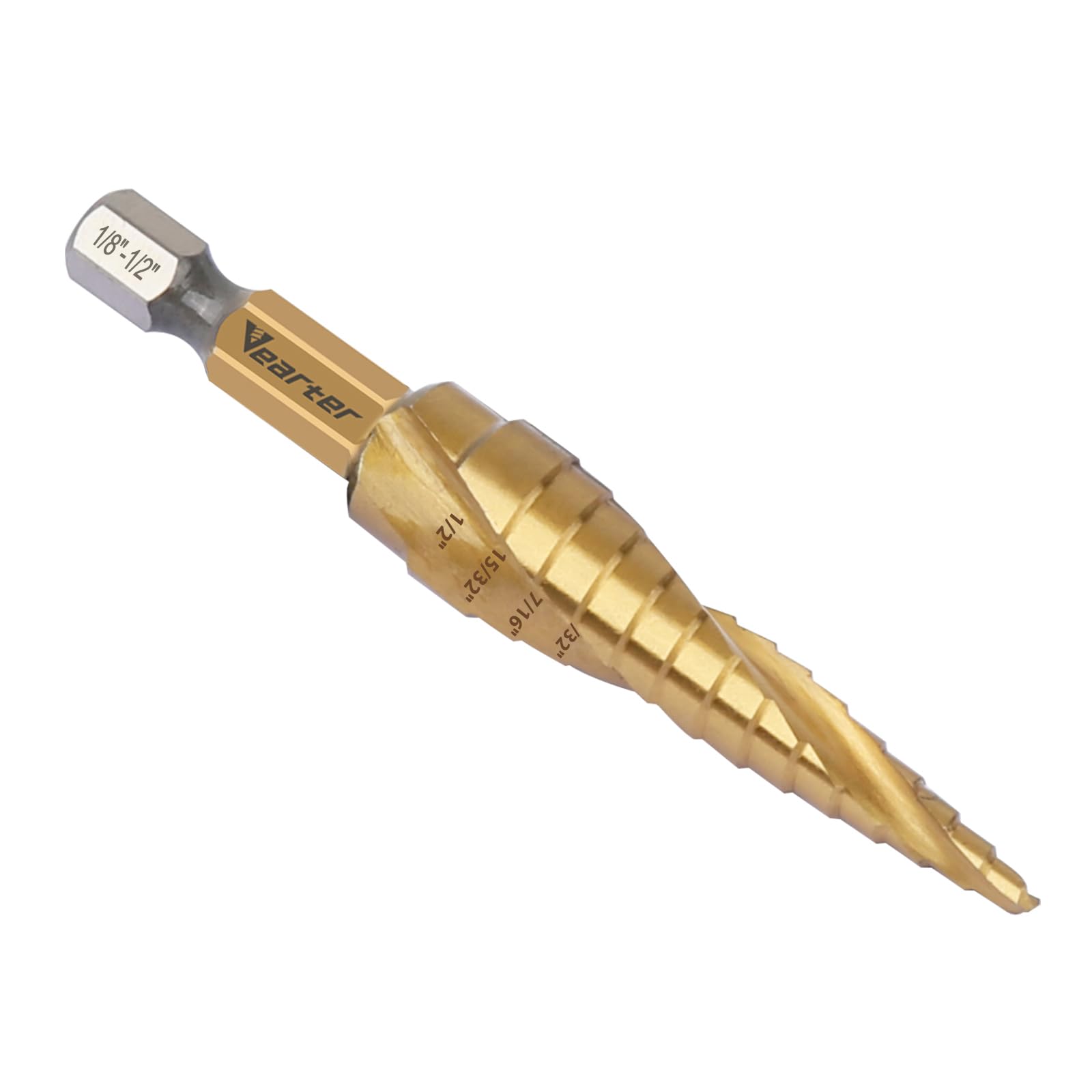 Snapklik.com : HSS Spiral Groove Double Flute Step Drill Bits, 1/8" - 1 ...