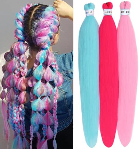 Amazon.com : Colorful Braiding Hair Pre Stretched Colored Braiding Hair ...