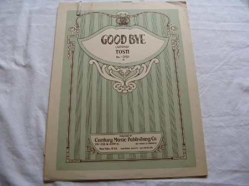 Amazon.com: GOODBYE TOSTI 1923 BINDING TORE SHEET MUSIC FOLDER 351 ...