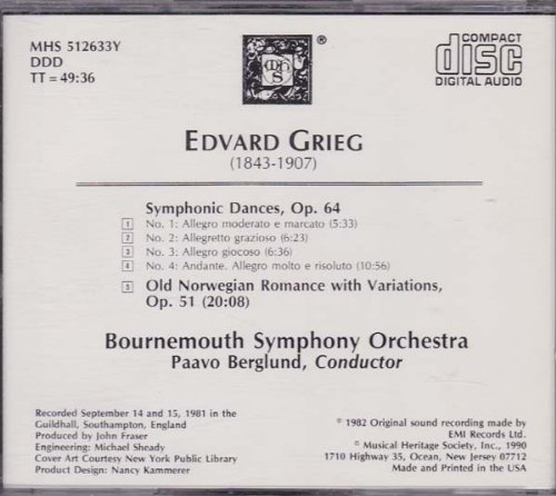 Paavo Berglund, Bournemouth Symphony, Edvard Grieg - Edvard Grieg ...