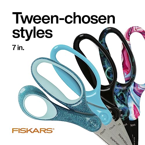Snapklik.com : Fiskars 7" SoftGrip Student Glitter Scissors For Kids 12 ...