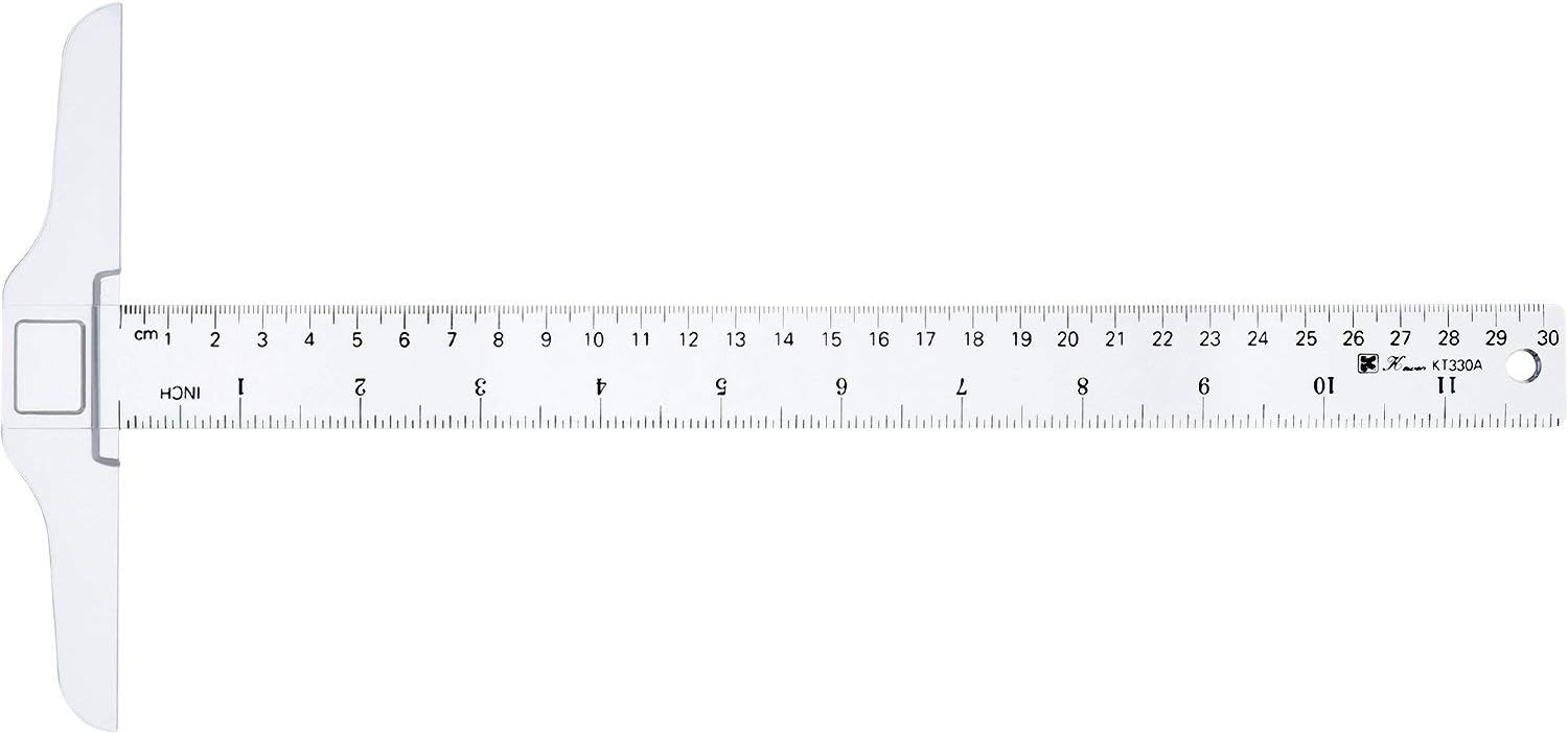 Amazon.com : Pangda 12 Inch/ 30 cm Junior T-Square Plastic Transparent ...