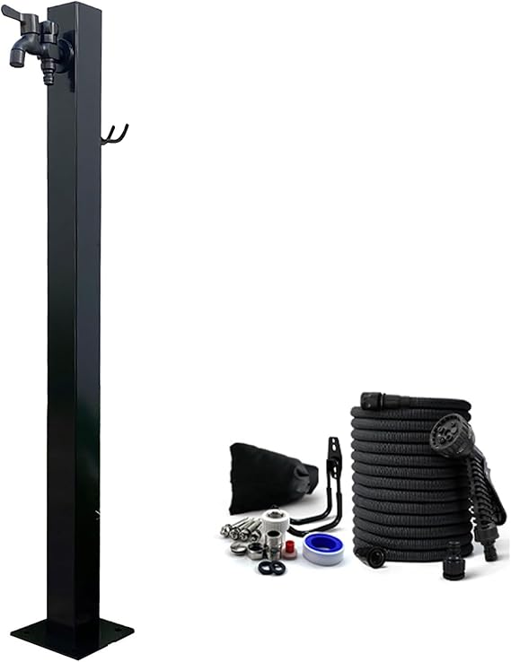 Amazon.com : Freestanding Garden Hose Stand with Faucet - Stainless ...