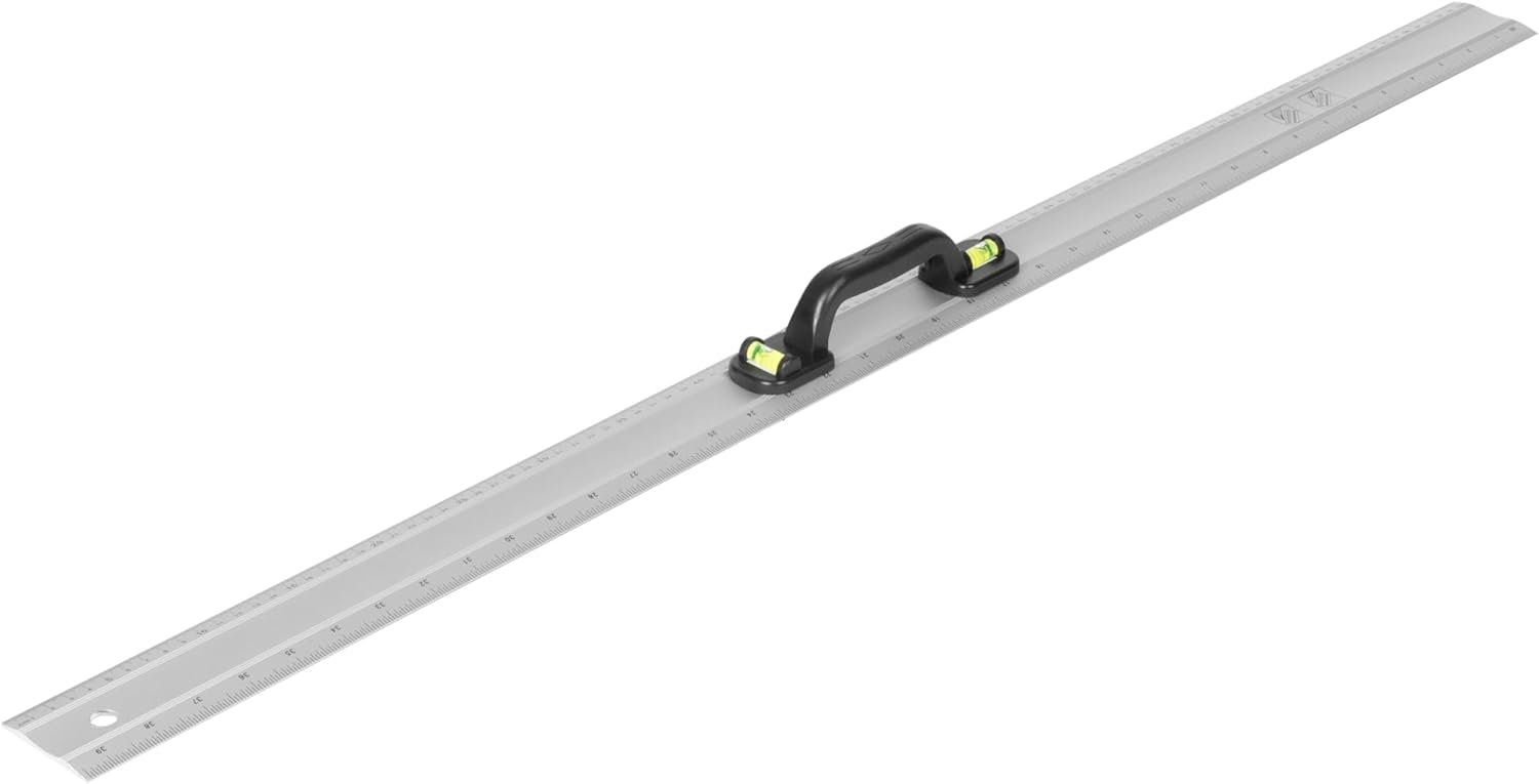 Bonetti Aluminium Metal Ruler & Spirit Level, 1000mm Length with Inch ...
