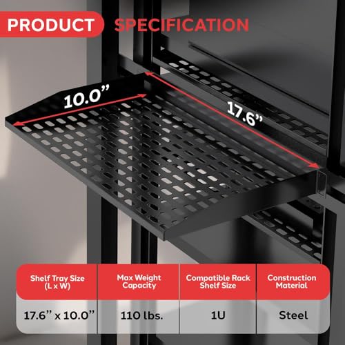 Pyle Étagère de serveur 1U - Plateau universel de 48,3 cm - Bonne ...