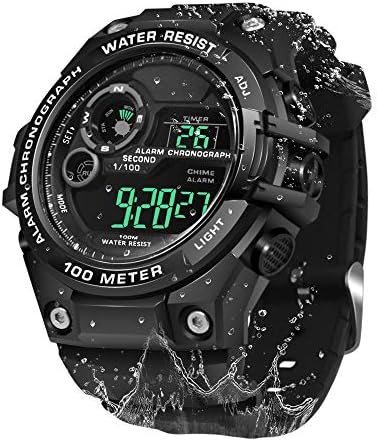 BANGLIN 100m Digital Submersible Waterproof Swimming Wristwatch with ...