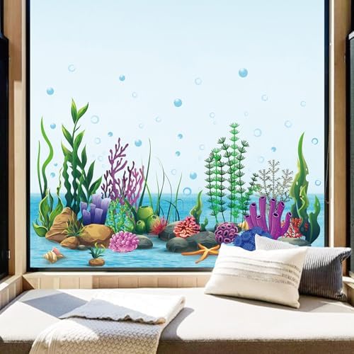 Amazon.com: JarThenaAMCS Large Summer Window Clings Ocean Themed ...