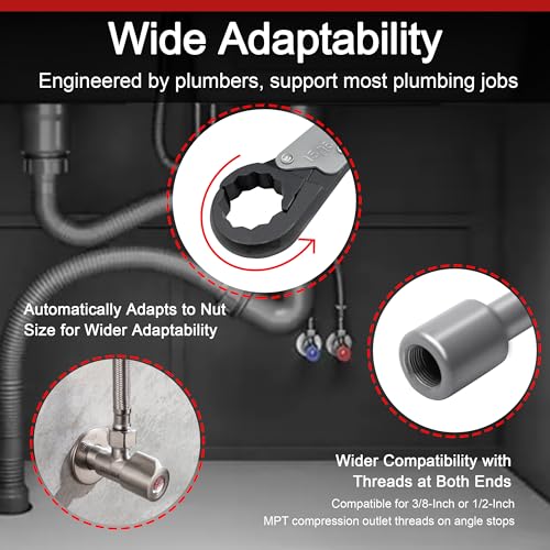 Snapklik.com : Plumbing Tools Angle-On Wrench Kit, Angle Stop Wrench ...