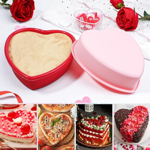 Snapklik.com : Silicone Heart Shaped Cake Pans, 6 Inch Nonstick Heart ...