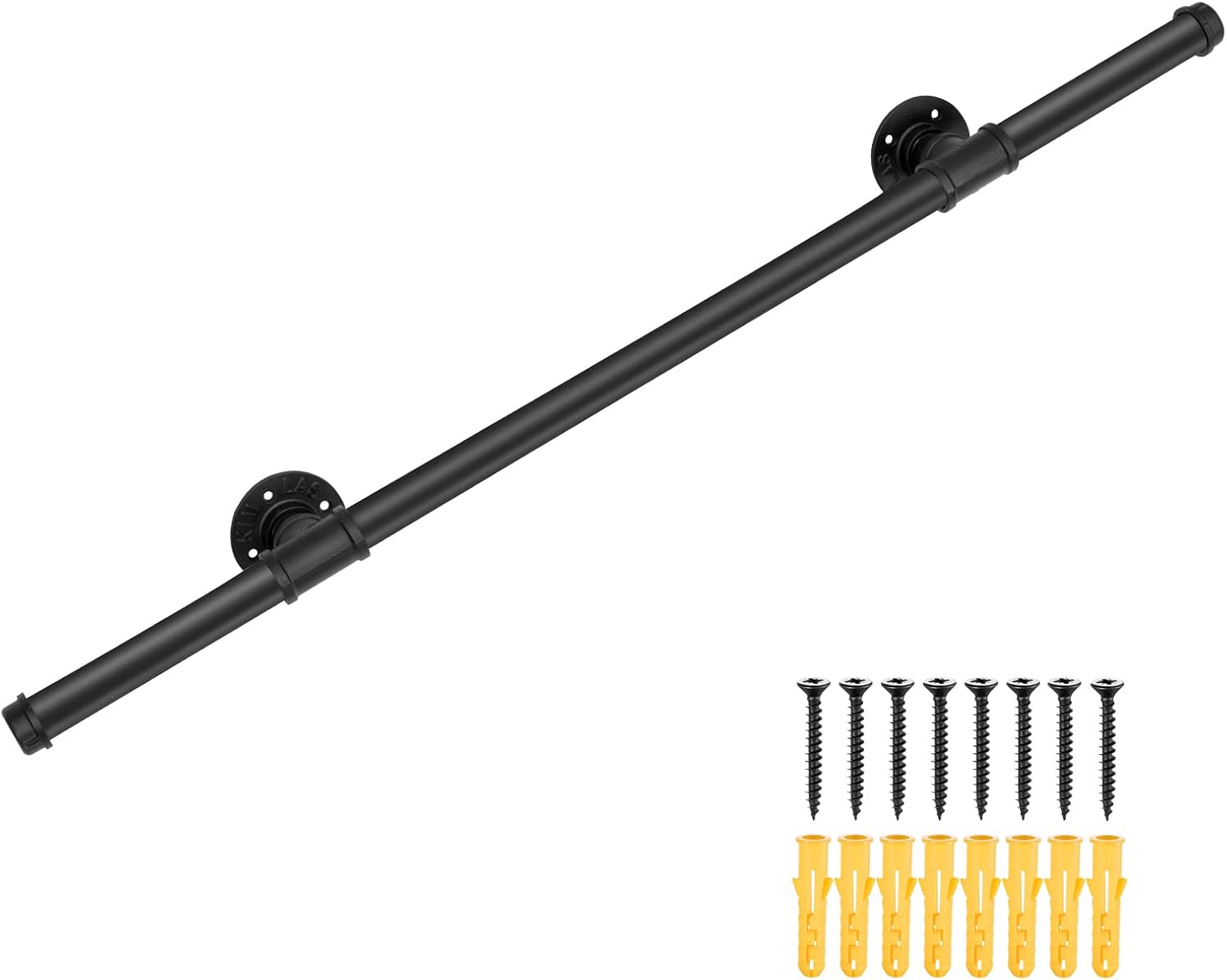 Black Iron Hand Railing 3.3FT, Sturdy Safety Staircase Handrails Wall ...