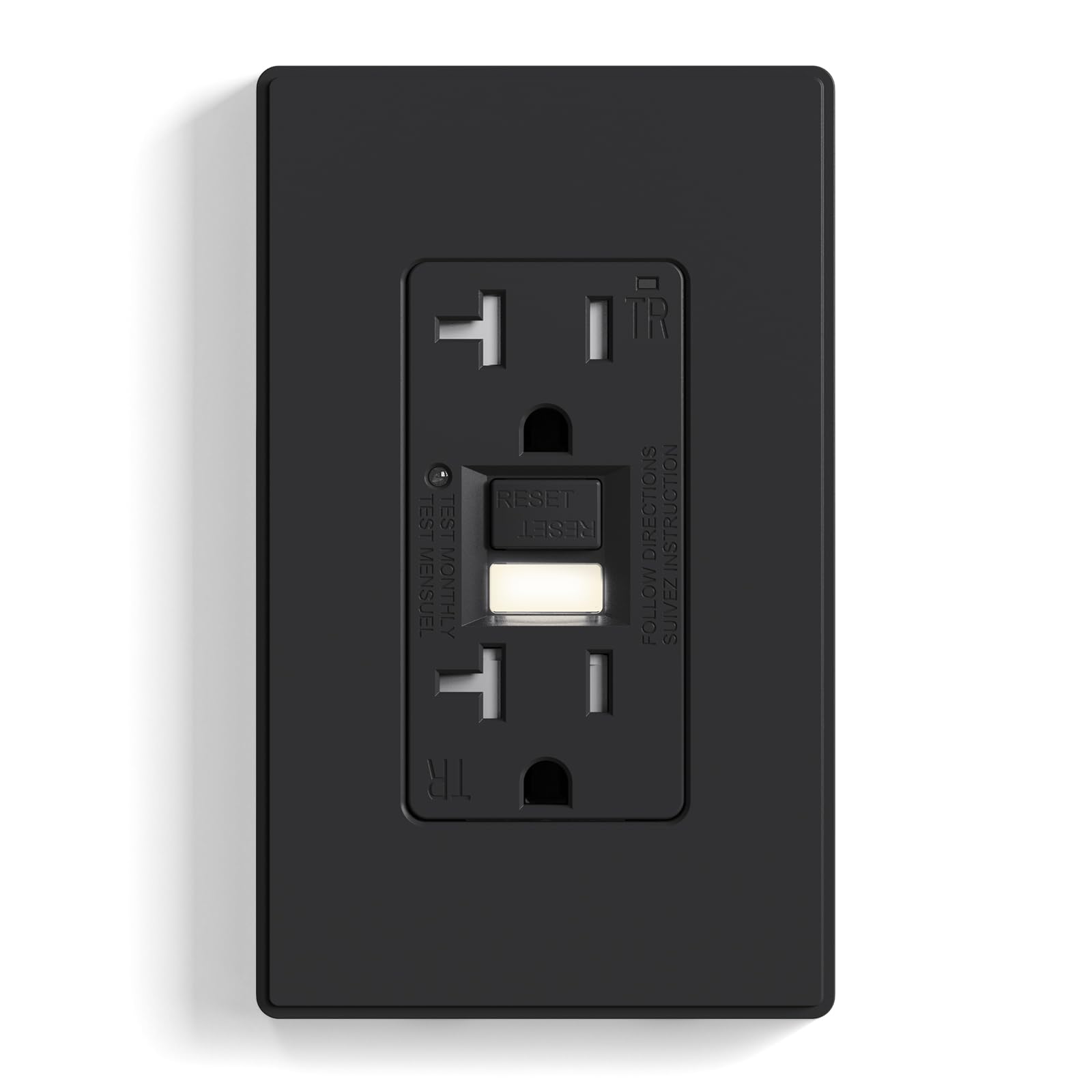 Snapklik.com : GFCI Outlet w/Nightlight, 20 Amp Self-Test GFI ...