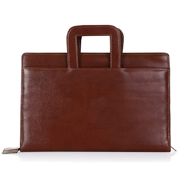 SIDDHATVA File Holder with Handle Leatherette Zipped Portfolio File ...