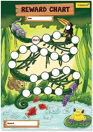 Tower Jungle Themed Reward Charts for Children - Pack of 5 with Dot ...