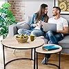 VOWNER Coffee Tables for Living Room - Small Round Set of 2, Center ...