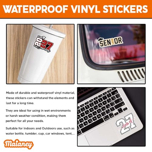 MAIANEY Class of 2027 Sticker, Senior 2027 Stickers Pack 10PCS ...