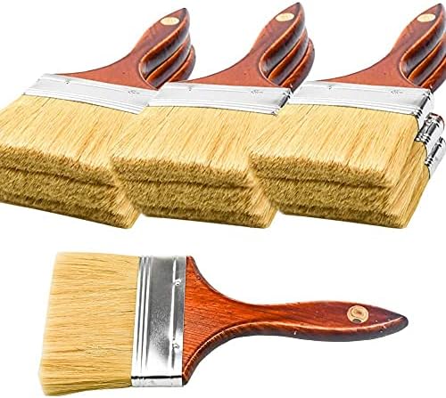 Amazon.com: Bates- Paint Brushes, 4-Inch, 4 Pack, Flat Paint Brushes ...
