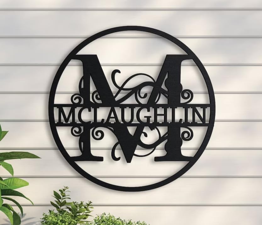 Amazon.com: Metal Monogram Sign, Custom Metal Sign, Metal Name Sign ...