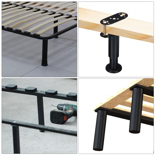 uxcell Adjustable Height Bed Frame Center Support Legs, Metal Bed Legs ...